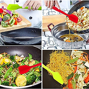 Silicone Spatulas, 8.5 inch Small Rubber Spatula Seamless One Piece Design Heat Resistant Non-Stick Flexible Scrapers Baking Mixing Tool (5 Pieces)