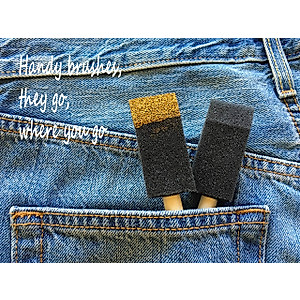 EHOMEA2Z Foam Paint Brushes Set - Versatile Sponge Paint Brush Kit with Sturdy Wooden Handles - Ideal Foam Brushes for Painting, Retouching and Crafts, Assorted Sizes - Foam Brush Collection (10)