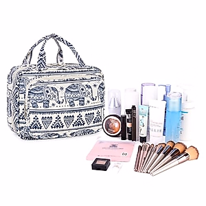 Narwey Hanging Toiletry Bag for Women Travel Makeup Bag Organizer Toiletries Bag for Travel Size Essentials Accessories Cosmetics (Elephant (Medium))