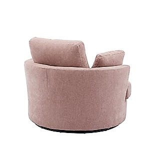 Oversized Swivel Accent Barrel Chair with 3 Pillows,Modern Comfy Upholstered 360 Recliner Sofa Cozy Club Chaise Leisure Round Loveseat Lounge Armchair for Living Room/Bedroom/Hotel/Nursery/Office