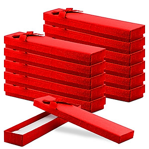 Lainrrew 12 Pcs Jewelry Gift Boxes, Cotton Filled Cardboard Paper Jewelry Box Gift Cases Bulk Necklace Earring Bracelet Ring Gift Box for Birthday, Wedding, Mothers Day, 2 x 9.5 x 0.78Inches (Gold)