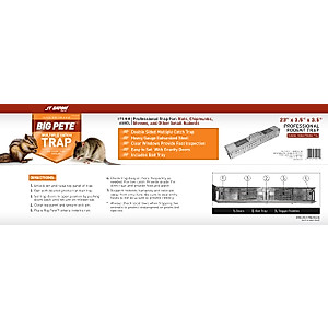 JT Eaton Big Pete™ Multiple Catch Trap with Clear Window, Dual-Door, 22.75" x 3.5" x 3.5", for Rats, Chipmunks, Shrews