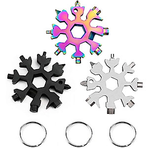 3PCS Snowflake 18-in-1 Multi Tool, Stainless Steel Snowflake Bottle Opener/Flat Phillips Screwdriver Kit/Wrench, Durable and Portable to Take