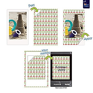 Fujifilm Instax Mini Instant Film (5 Pack, 100 Sheets) 10 Plastic Desk Frames + 20 Paper Frames Plus 60 Sticker Frames