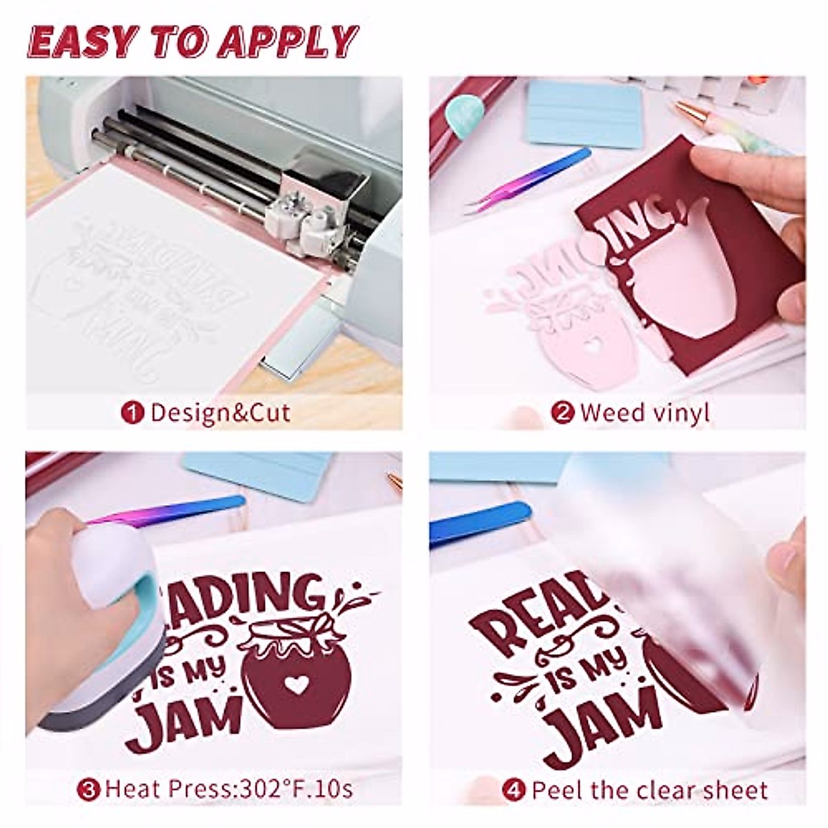 V C VACREER Maroon Heat Transfer Vinyl,HTV Vinyl Rolls Iron on Vinyl for Tshirts Heat Press Easy to Cut and Weed Smooth 12"x5ft