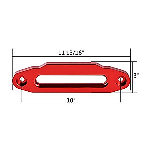 RED 10 inch High-Grade Aluminum 8000-15000 LBs Hawse Fairlead for Car SUV ATV UTV Pickup Truck Offroad Synthetic Winch Rope Cable