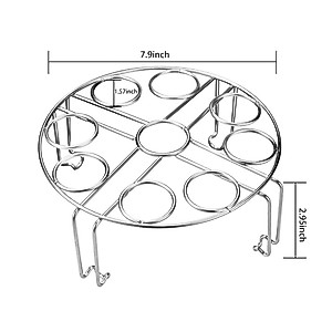 Maxracy Stackable Egg Steamer Rack Trivet 9 holes for Instant Pot Accessories Stainless Steel Egg Assis fits 6qt 8qt Pressure Cooker(9 Holes Stackle Egg Rack)