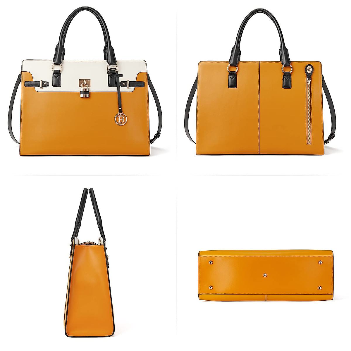 BOSTANTEN Briefcase for Women 15.6 inch Leather Laptop Bag Vintage Slim Lawyer Business Bag Stylish Work Purse