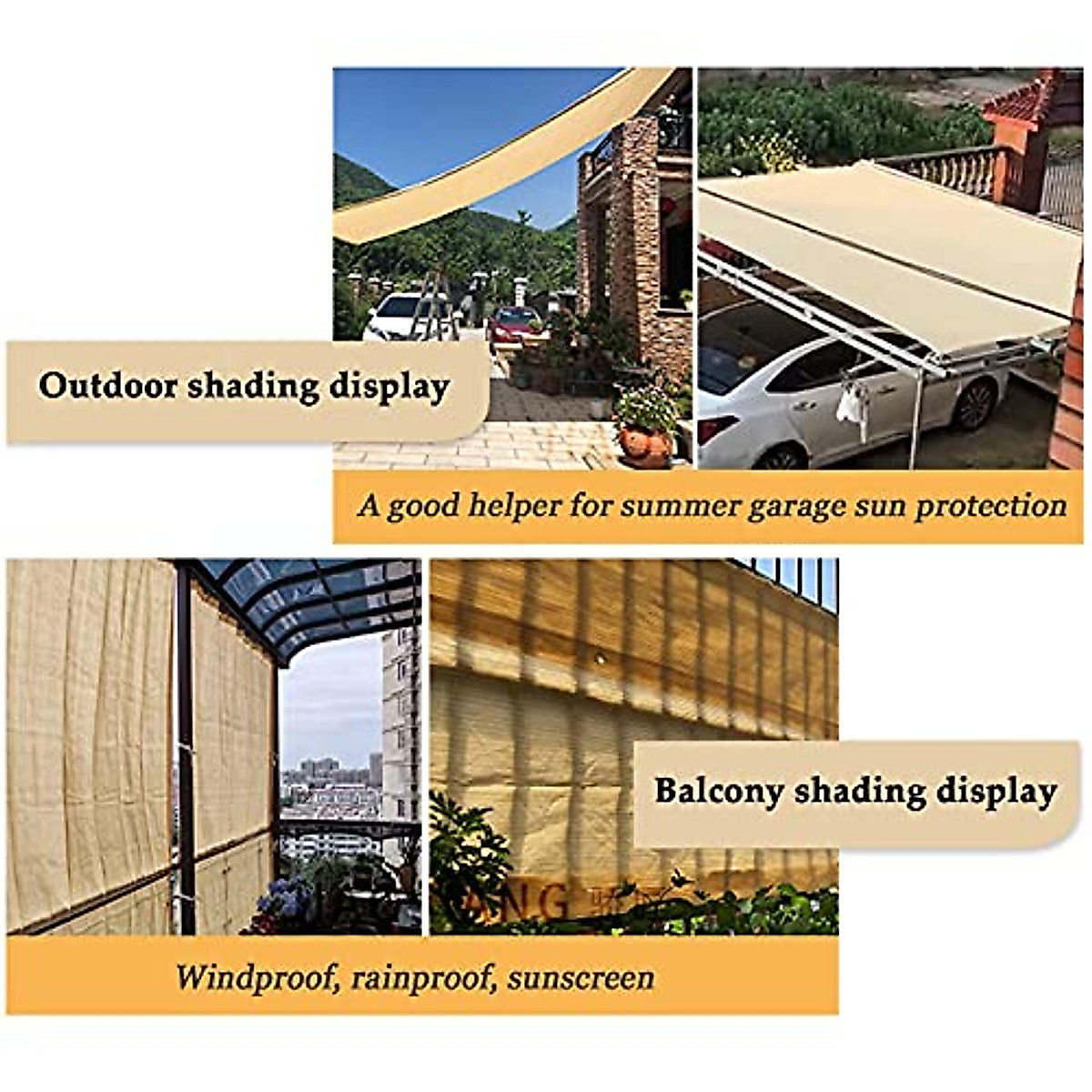 ALBN Sun Shade Cloth Shade Netting 85% Shadow Rate UV Blocking Breathable HDPE for Balcony Patio Garden Plants Covering (Color : Beige, Size : 2x4m)