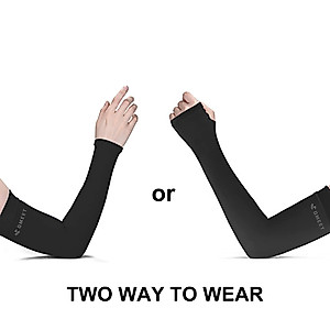 QMEET 3 PCS Cooling Arm Sleeves for Men/Women and kids,UV Protective UPF 50,Tattoo Cover,Sun Protection.Suitable For Running,Fishing,Basketball,Football,Cycling,etc.(black white pink)