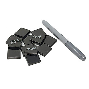 Z Palette Empty Square Metal Pans Black 20 Pack for Eyeshadow Palette Magnetic Makeup Palette (26mm)