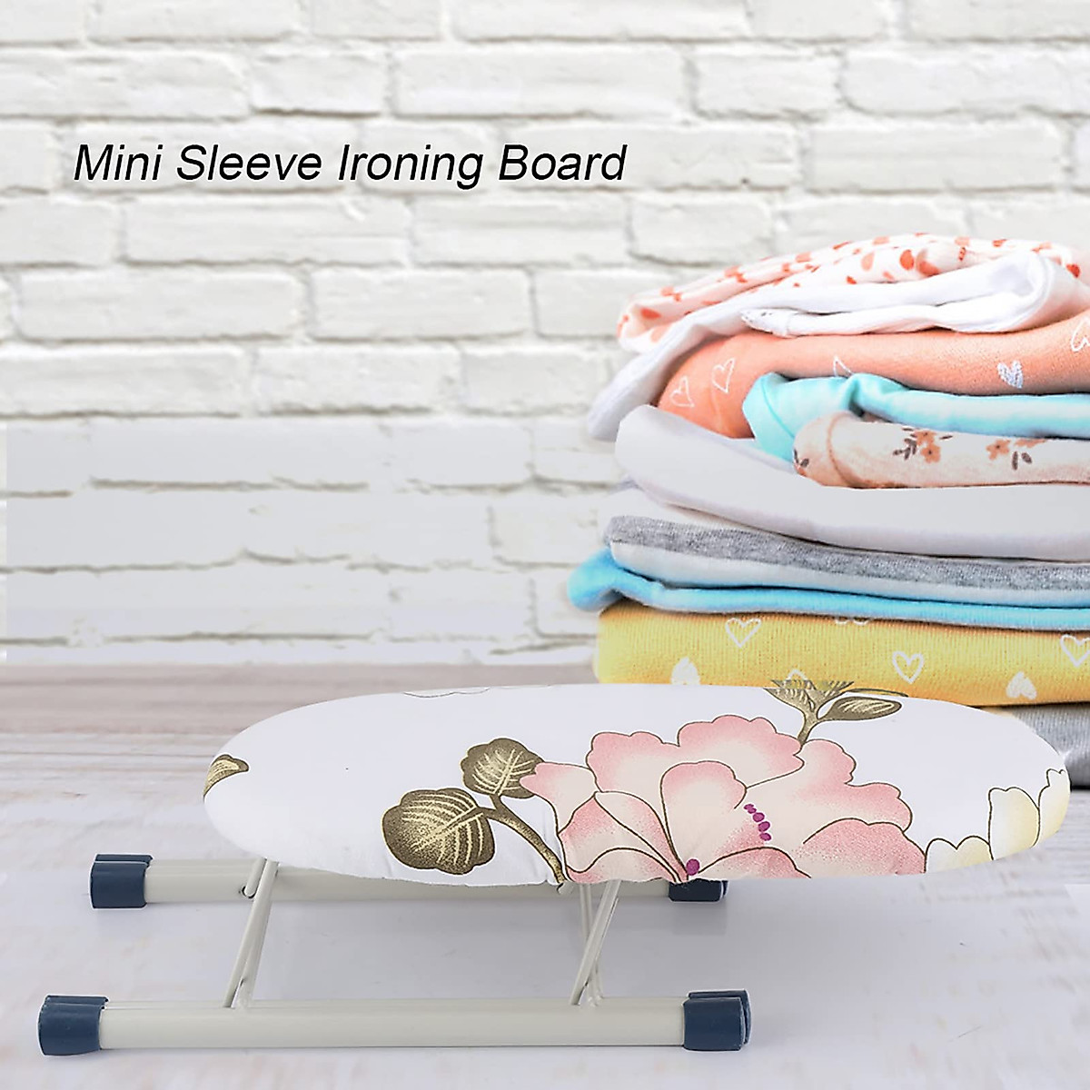 Ironing Board, Cotton Cloth Foldable Iron Board Ironing Boards Cuffs Collars Handling Table Space Saving Ironing Board for Small Spaces, Laundry Rooms Or Dorms (Peony)