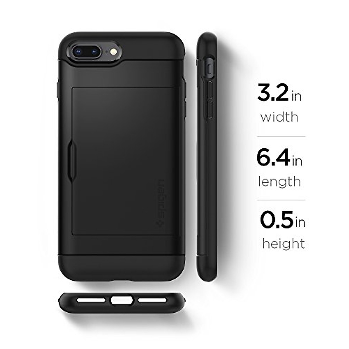 Spigen Slim Armor CS Designed for iPhone 8 Plus Case (2017) / Designed for iPhone 7 Plus Case (2016) - Black