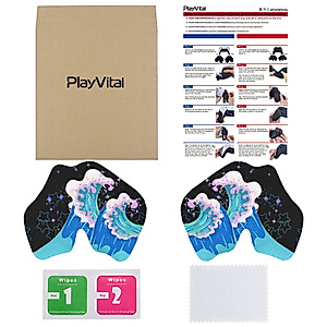 eXtremeRate PlayVital Anti-Skid Sweat-Absorbent Controller Grip for ps5 Controller, Professional Textured Soft Rubber Pads Handle Grips for ps5 Controller - Shimmering Waves