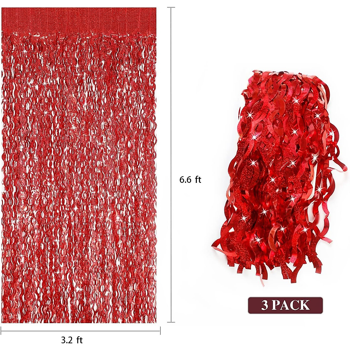 Cat in The Hat Birthday Decorations/Thing 1 and Thing 2 Baby Shower Decorations/Baby Shower/Party Decorations/Red Blue Wavy Fringe Foil Curtains Backdrop Nurse Graduation