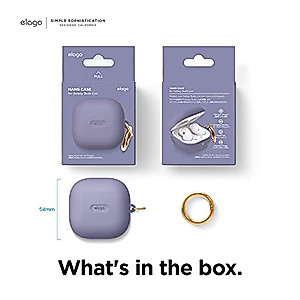 elago Silicone Hang Case Compatible with Samsung Galaxy Buds 2 Pro Case (2022) / Galaxy Buds 2 Case (2021) / Galaxy Buds Pro Case (2021) / Galaxy Buds Live Case (2020) [Lavender Grey]