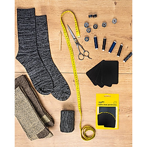 ZEFFFKA Premium Quality Fabric Iron-on Patches Inside & Outside Strongest Glue 100% Cotton Black Repair Decorating Kit 12 Pieces Size 3" by 4-1/4" (7.5 cm x 10.5 cm)