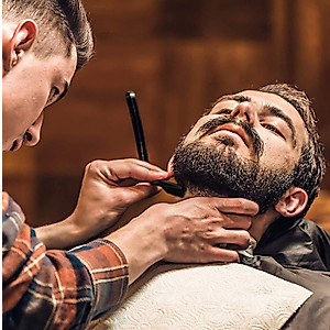 K5 International Barber Straight Razor Professional with 20 Blades + Leather Pouch, Straight Edge Razors For Men and Women Stainless Steel Cut Throat Shavette Razor