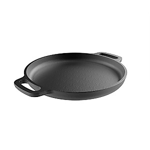 Classic Cuisine Cast Iron Pizza Pan-13.25 Pre-Seasoned Skillet for Cooking, Baking, Grilling-Durable, Long Lasting, Even-Heating Kitchen Cookware, (82-KIT1089)