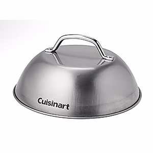 Cuisinart Burger Press Bundle - Cast Iron Smashed Burger Press & Melting Dome, 9" (Stainless Steel)