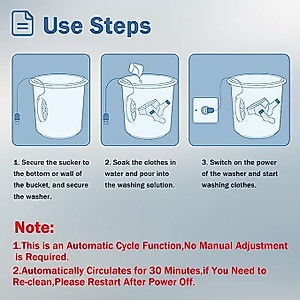 Ultrasonic Washing Machine, USB Powered Portable Turbine Washing Machine Ultrasound Turbo Washer for Traveling Camping Home College Dormitory (White)