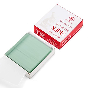 Swift Microscope Slides Kit with 72 Pre-Cleaned Blank Slides and 100 Glass Coverslips, Ground Edges