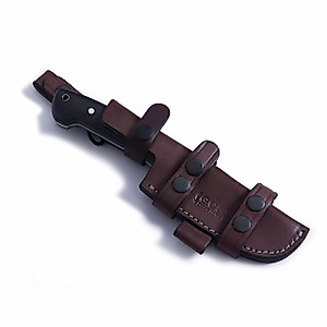 GCS Handmade Micarta Handle D2 Tool Steel Tactical knife Hunting Knife Camp Knife with leather sheath Full tang blade designed for Hunting & EDC GCS170