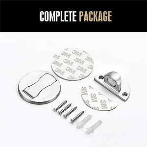 NAIERDI 2 Pack 304 Stainless Steel Door Stoppers, Magnetic Door Stop, 3M Double-Sided Adhesive Tape, No Drilling, Door Stop Wall Protector, Office Door Catch, Stop Door