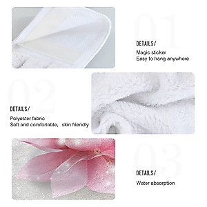 Boccsty Lotus Flower Hanging Kitchen Towels 2 Pieces Glitter Floral Dish Cloth Tie Towels Hand Towel Tea Bar Towels for Bathroom Farmhous Housewarming Tabletop Home Decor