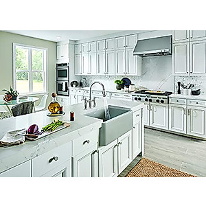 BLANCO KF-442506 Empressa Pull-Down Bridge Kitchen Faucet with Soap Dispenser, Polished Nickel