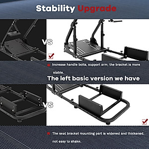 Hottoby Racing Simulator Cockpit Stand Reinforcement Bar Fit for Logitech/Thrustmaster G25 G27 G29 G920 G923 T300RS,Adjustment Sim Bracket,No Steering Wheel,HandBrake,Pedals & Seat