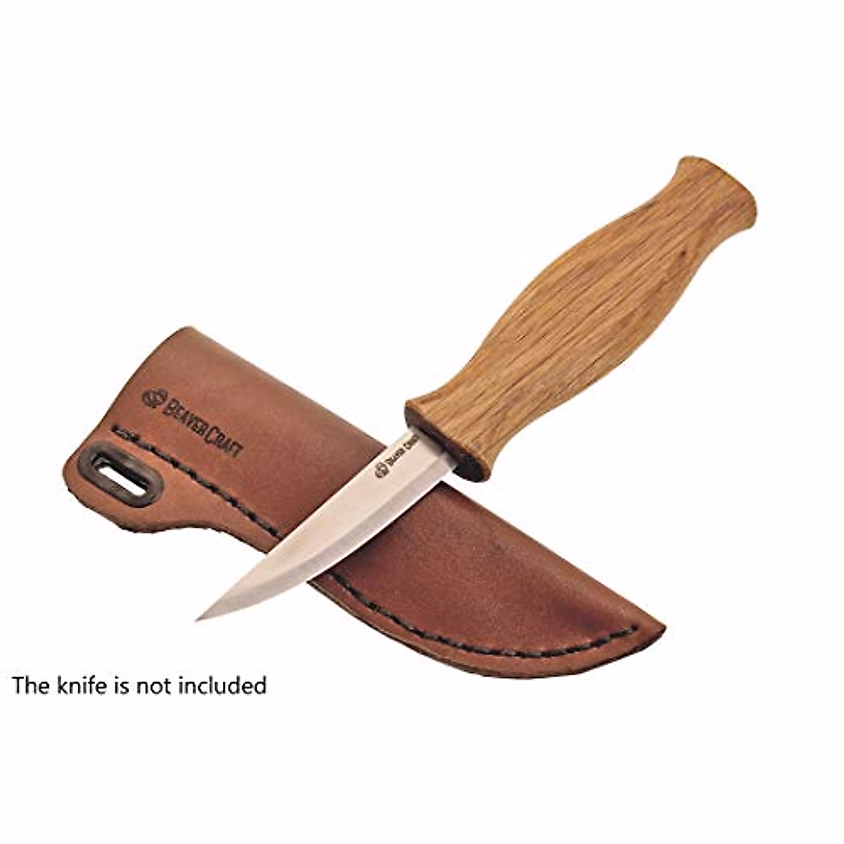 BeaverCraft Knife Leather Sheath SH1 6" x 2.4" Fixed Blade Knife Leather Sheath for Fixed Blade Knives Belt Fits up to 3.5" Blade Knives Genuine Brown Leather Case