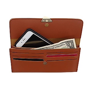 Li'Shay Wallet with Heart Closure-Yellow Brown