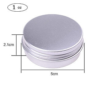 Marsheepy 30 ml（1 oz） 24 Pack Silver Aluminum Round Lip Balm Tin Storage Jar Containers with Screw Cap for Lip Balm, Cosmetic, Candles