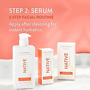 Native Brightening Facial Serum, Hydrating Serum with Vitamin C and Niacinamide, Vitamin B3, Revitalize and Repair Your Skin, Fragrance-Free, 30ml, 1 fl oz