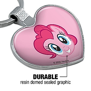 My Little Pony Pinkie Pie Face Keychain Heart Love Metal Key Chain Ring