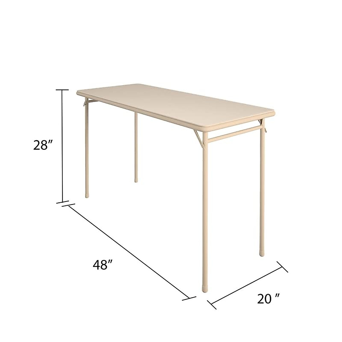 Cosco Folding Serving Table, 20" x 48", Antique Linen