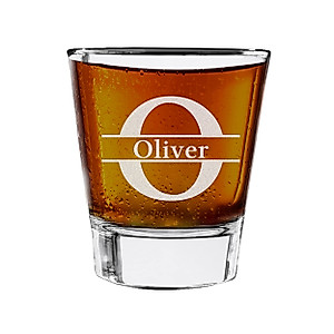 Personalized Shot Glass 1.5 oz Custom Shot Glass with Name and Monogram Whiskey Tequila Liqueur Heavy Base Mini Glass for Drinkware Decoration Gift