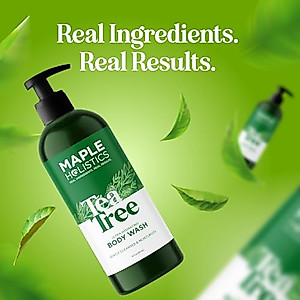 Tea Tree Oil Body Wash - Hydrating Shower Gel Tea Tree Body Wash for Women and Men - Women and Mens Body Soap with Peppermint and Tea Tree Essential Oil and Moisturizing Body Wash for Dry Skin Care