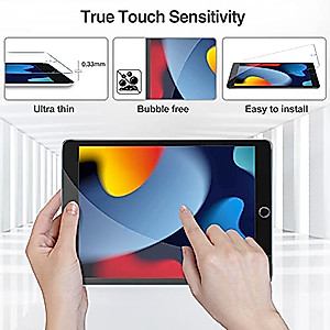 ProCase 2 Pack Screen Protector for iPad 9th 8th 7th Generation 10.2 Inch (2021/2020/2019), Tempered Glass Film for A2602 A2603 A2270 A2197 -Clear
