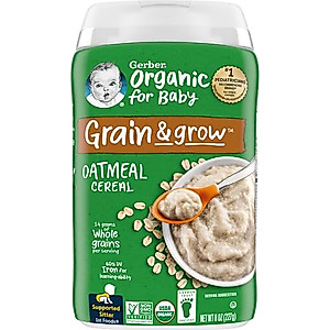 Gerber Baby Cereal Organic 1st Foods, Grain & Grow, Oatmeal, 8 Ounces