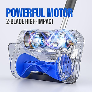 SOYUS Cordless Snow Shovel, 20V 11-Inch Snow Blower Cordless, Electric Snow Shovel with Adjustable Front Handle, Dust Bag, 4.0Ah Battery & Quick Charger Included