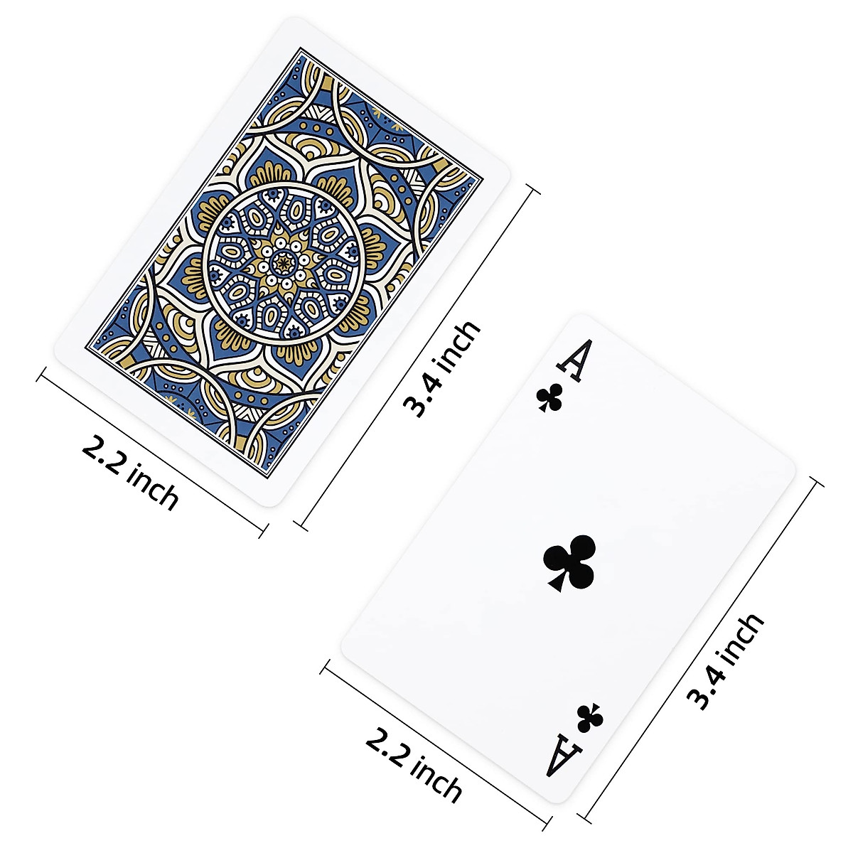 Neasyth Waterproof Plastic Playing Cards,Decks of Cards 2 Pack, for Magic Props, Pool Beach Water Card Games (Size:3.43inch*2.24inch)