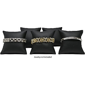 Novel Box Black Leatherette Jewelry Display Watch Pillow 5 Pack - Bracelet Pillows for Easy Care & Soft Protection - Watch Cushion for Birthday, Valentine’s Day & Wedding Gift Displays