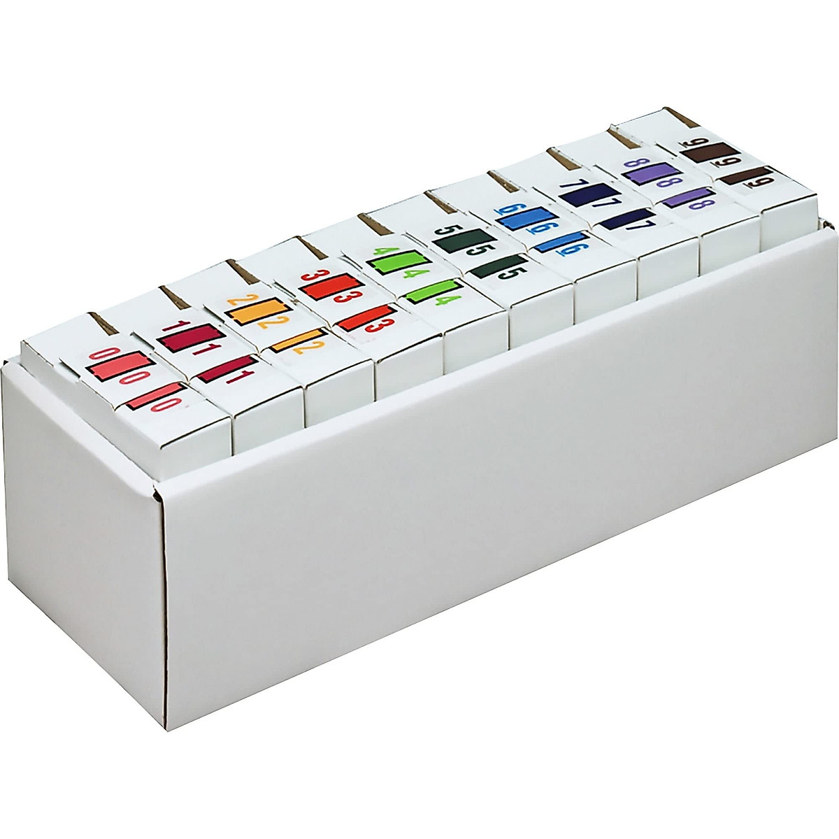 Smead BCCRN Bar-Style Color-Coded Numeric Label, 0-9, Label Roll, Assorted Colors (67380)