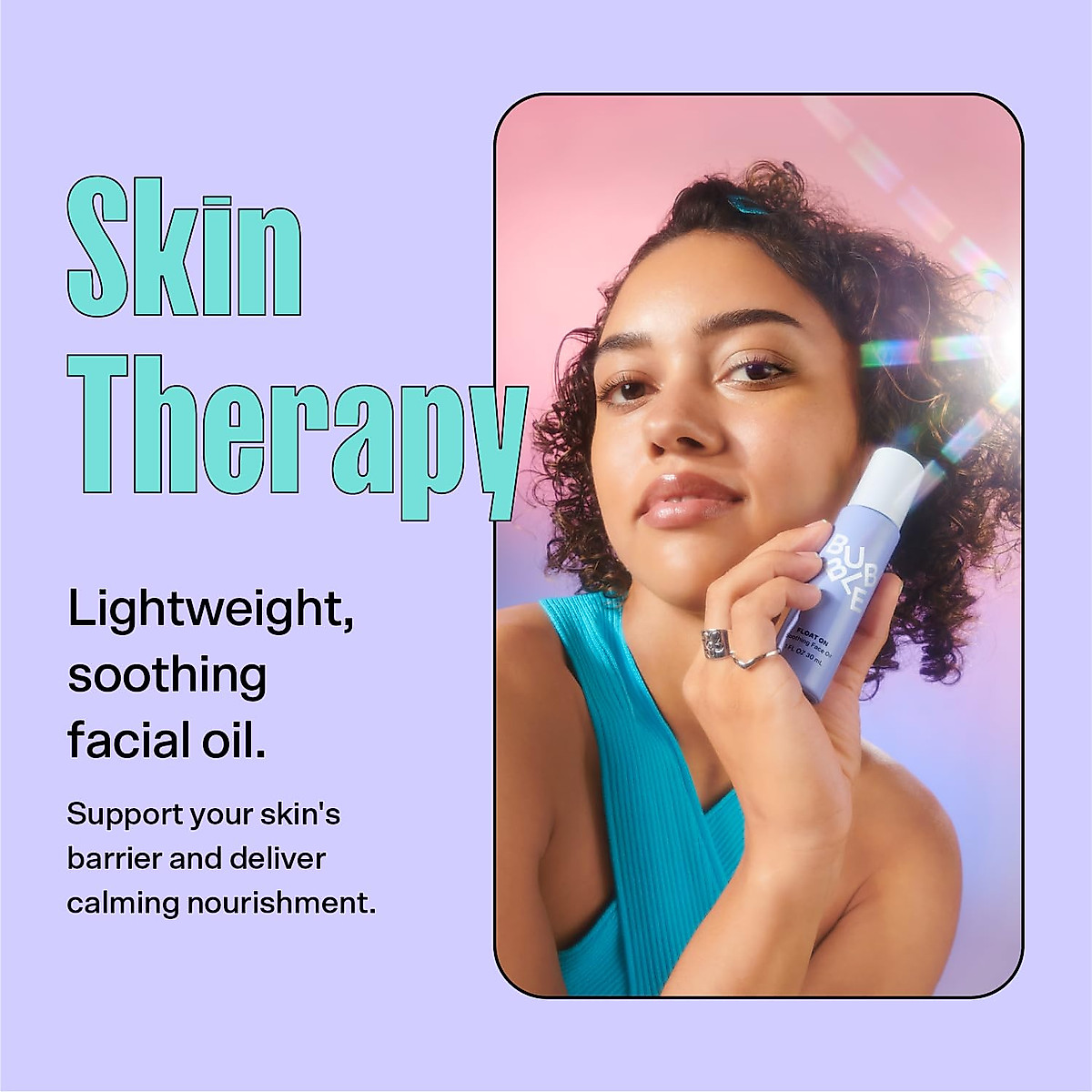 Bubble Skincare Float On Soothing Face Oil - Lightweight, Hydrating Facial Oil to Help Soothe & Calm Skin - Enriched with Safflower Oil and Prickly Pear - Skin Care Suitable for All Skin Types (30ml)