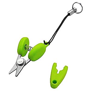 CANARY Tiny Scissors With Cover 1.3" Extra Mini Small Scissors, Razor Sharp Japanese Stainless Steel Blade, Keychain Scissors for Sewing, Office, Travel, Spring Loaded Blunt Tips, Made in JAPAN, Green