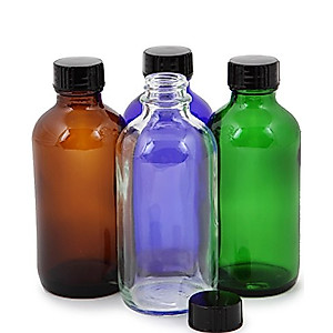 Vivaplex, 12, Assorted Colors, 4 oz Glass Bottles, with Lids