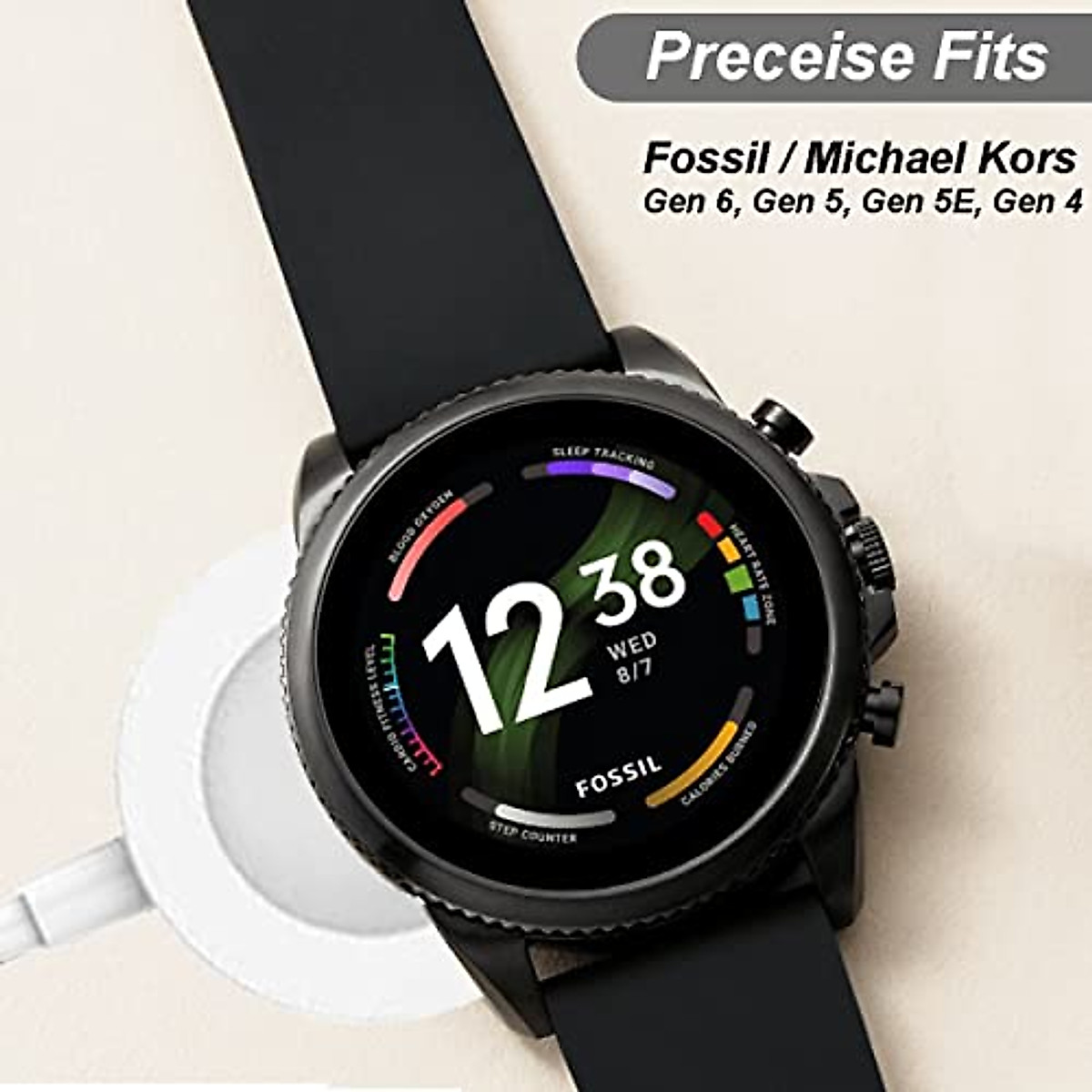 Charger for Fossil Gen 6 / Gen 5 / Gen 4 / Sport, for Michael Kors Gen 6 / Gen 5E / Gen 5 / Gen 4 Smartwatch Magnetic Charging Cable (1, White)