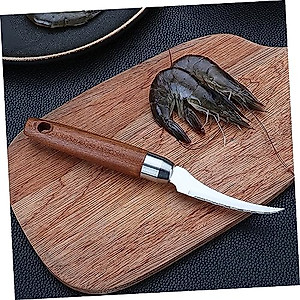 AUTSUPPL Shrimp Opener Shrimp Cutter Peeler Shrimp Deveining Tool Shrimp Peeling Tool Shrimp Cleaner Shrimp Deveiner Tool Seafood Knives Prawn Cleaner Tool Shrimp Line Cutter Wood